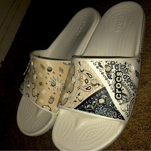 CROCS | Shoes | New Multicolor Croc Slides Size 3 | Poshmark